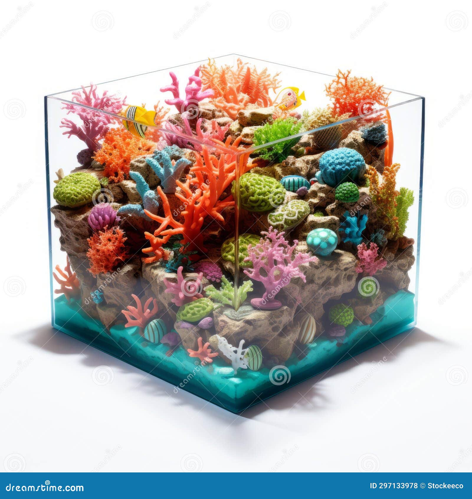 Cheerful and Realistic Coral Reef Sculpture on White Background Stock ...