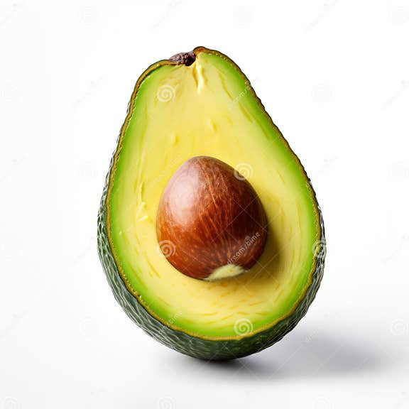 Close-up Avocado Photo on White Background - Detailed 8k Photography ...