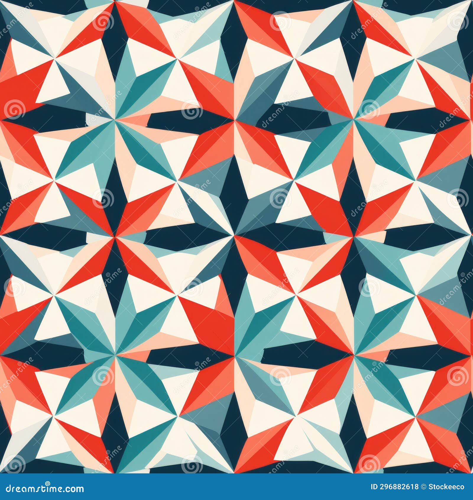 Geometric Pattern Red and Blue Triangles with Balanced Symmetry Stock ...