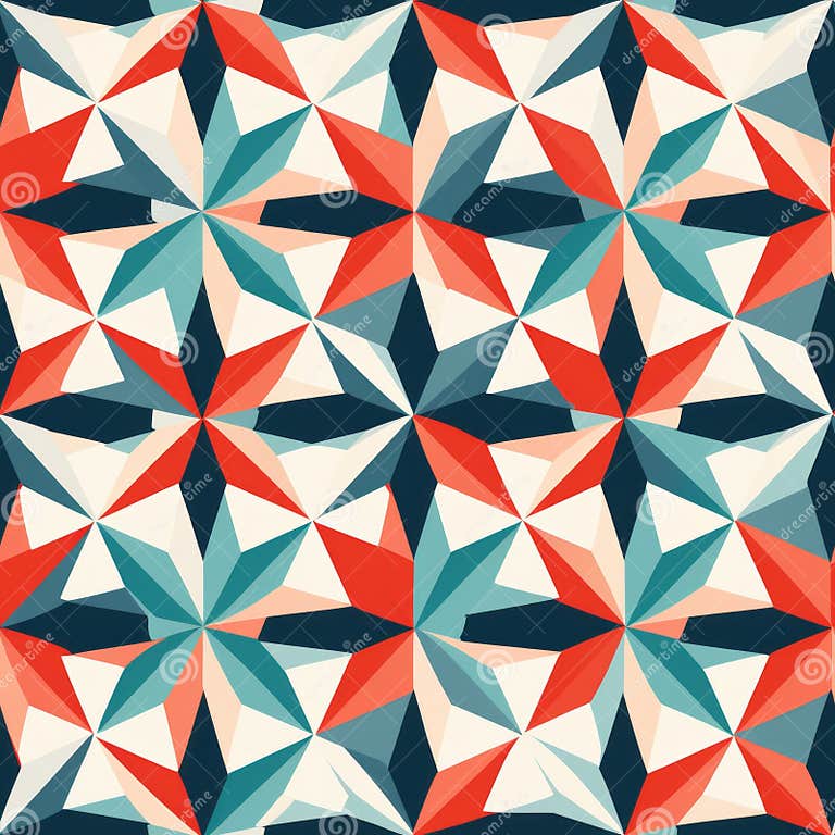 Geometric Pattern Red and Blue Triangles with Balanced Symmetry Stock ...