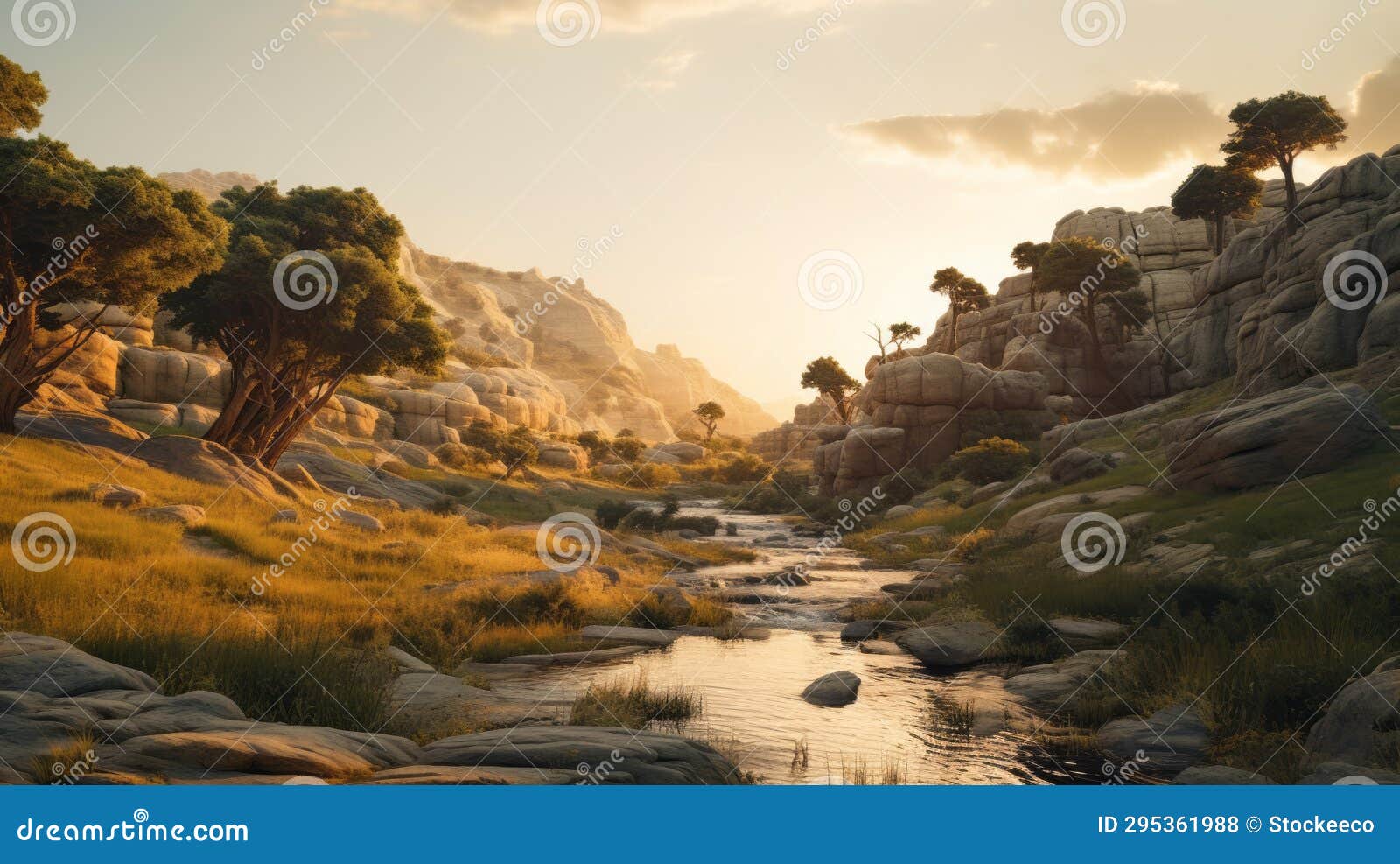 Golden Hour Wilderness Landscape Immersive and Tranquil Octane Render ...