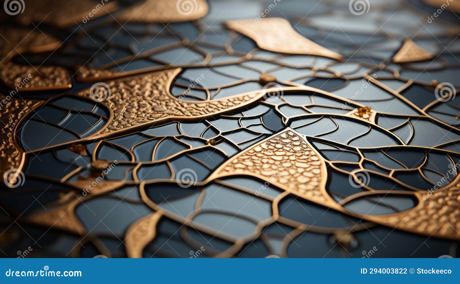 Embossed Metal with Quilt: Abstract 3d Golden Fractal Art Stock ...