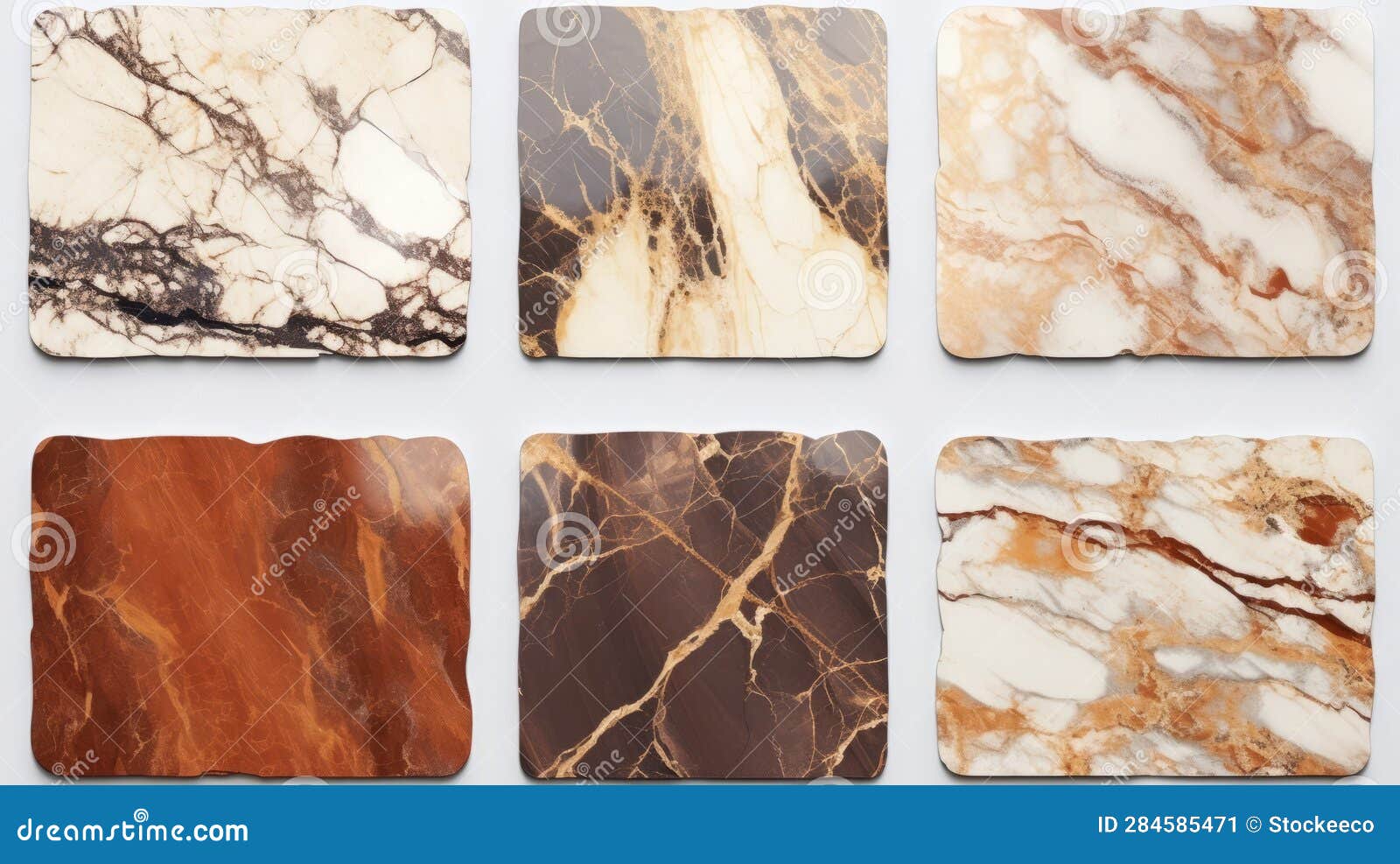 Vintage Cut-and-paste Marble Plates in Various Shapes and Colors Stock ...