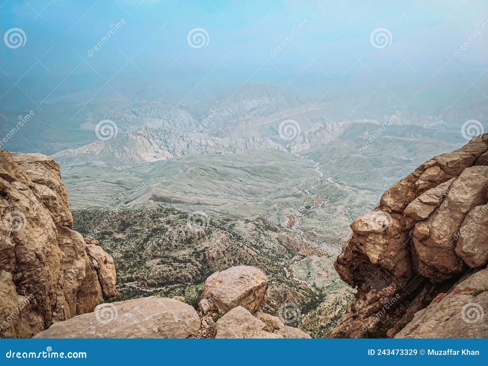 Bottom View with Sky from Top of Mountain Stock Image - Image of ...