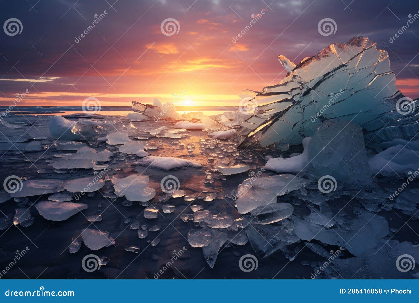 Ice Sheet Breakup: a Visual Reminder of Climate Change Stock ...