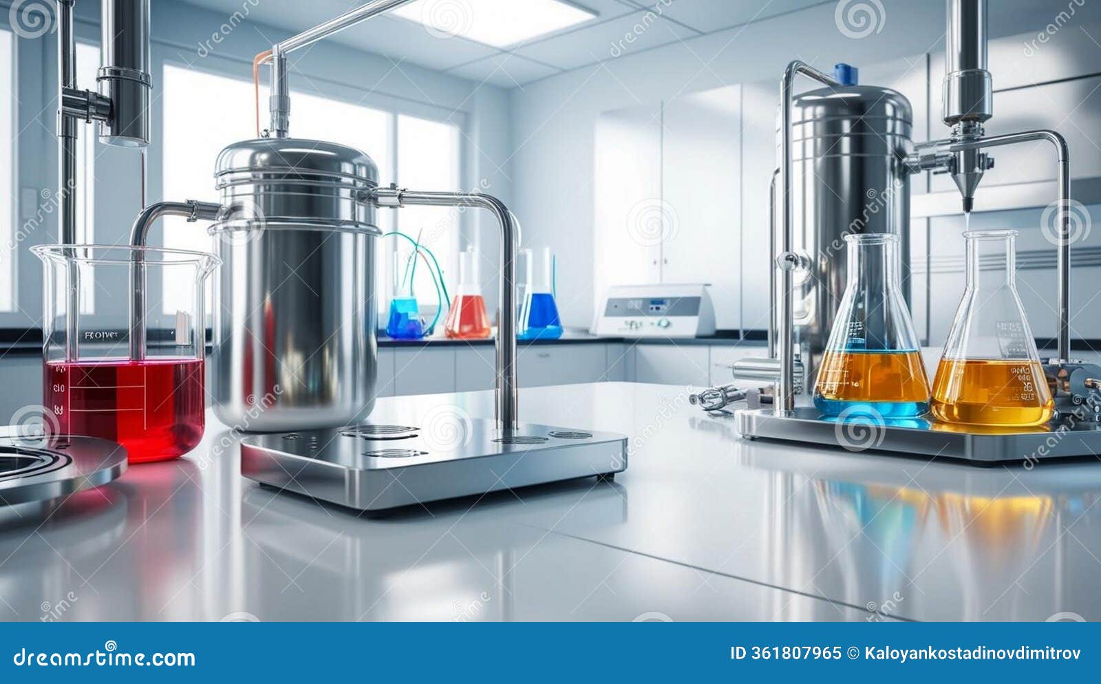 The Photo Shows The Process Of Laboratory Tests Of Water Samples ...