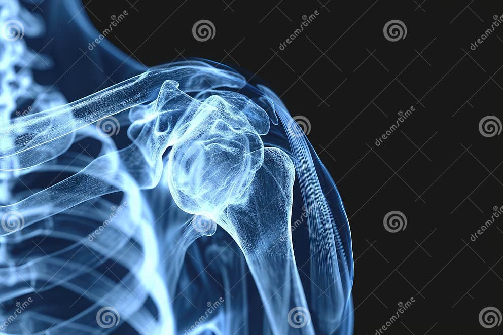 This Photo Shows An X Ray Image Of The Shoulder And Shoulder Bones Providing A Detailed View Of