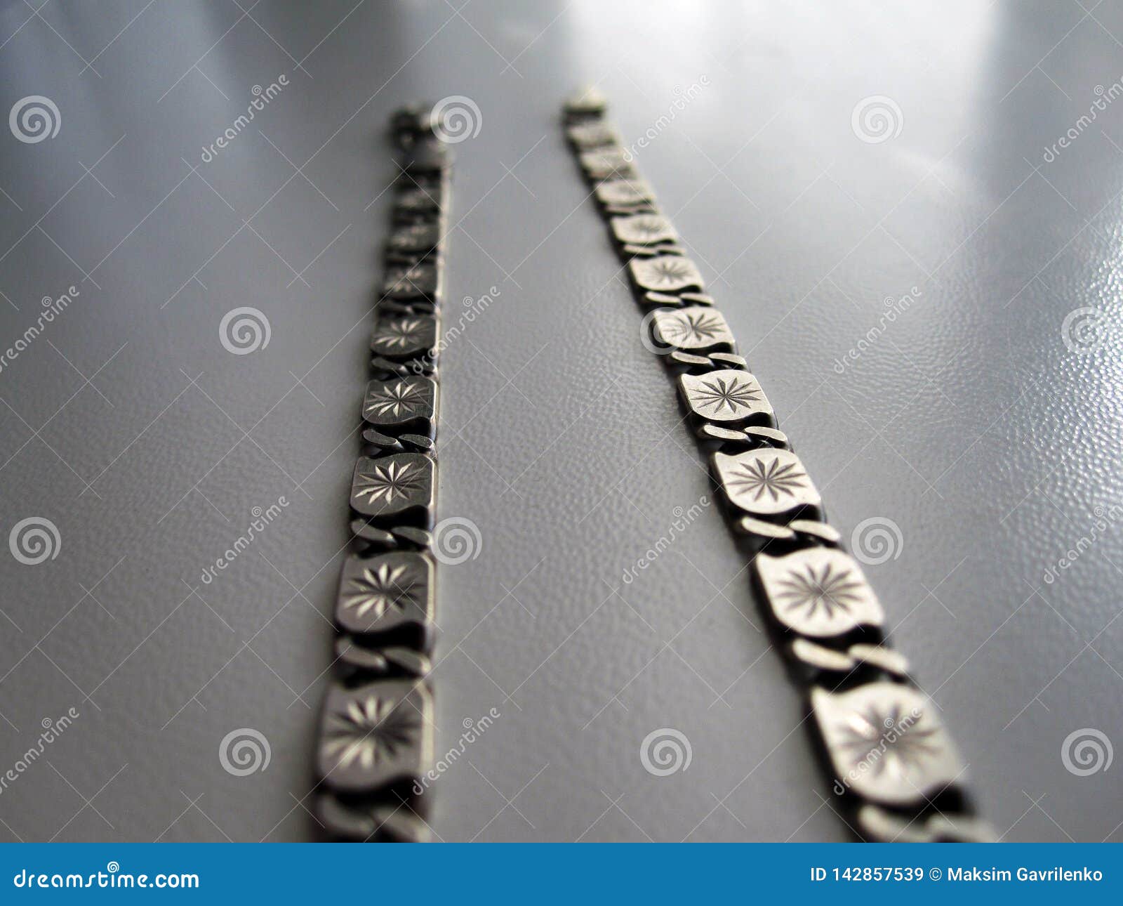 Silver Chain on Gray Background Stock Image - Image of chain, argent ...