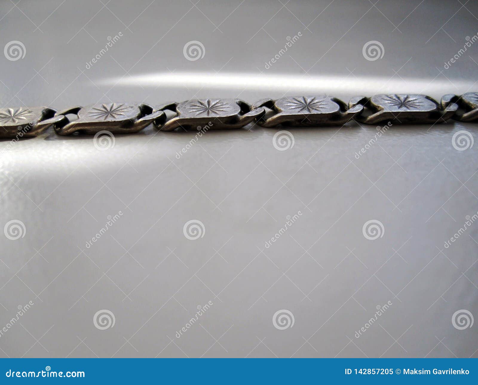 Silver Chain on Gray Background Stock Image - Image of sample, siller ...