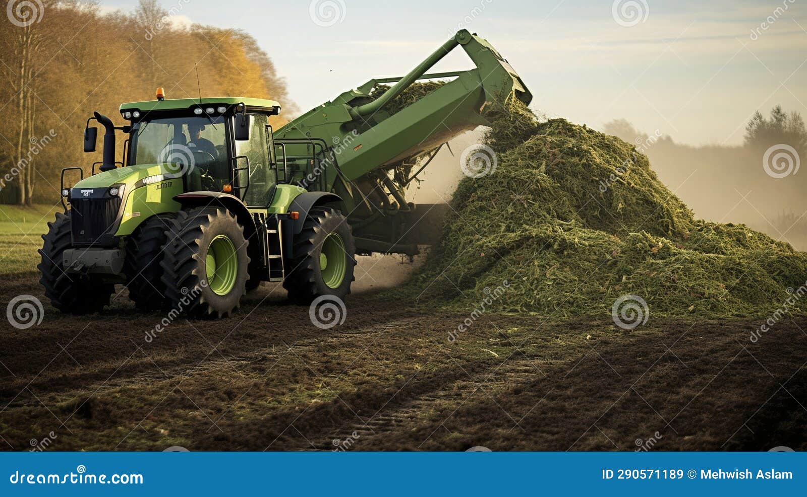 A Photo of a Silage Chopper in Operation Stock Illustration ...