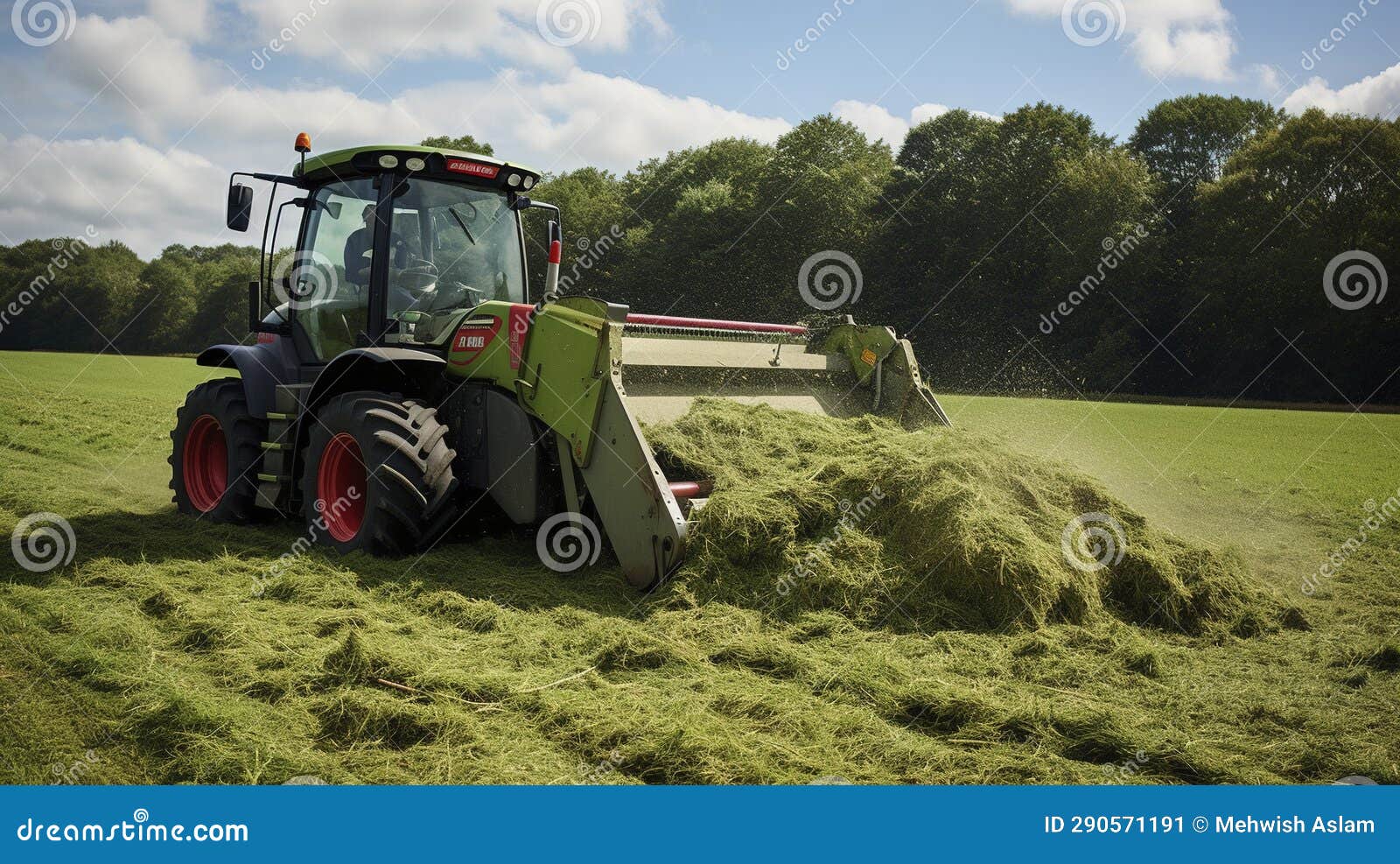 A Photo of a Silage Chopper in Operation Stock Illustration ...