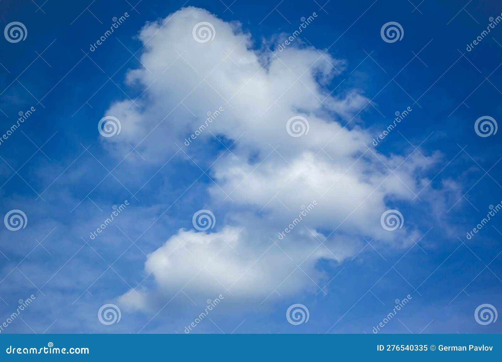 Single White Cloud on a Blue Sky. Background. Stock Image - Image of ...