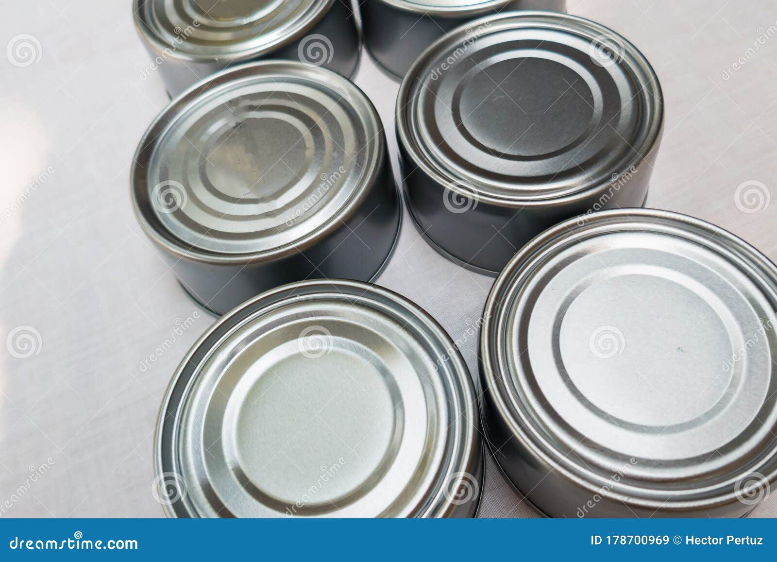 A Photo of Six Stacked Cans Stock Image - Image of canned, closeup ...