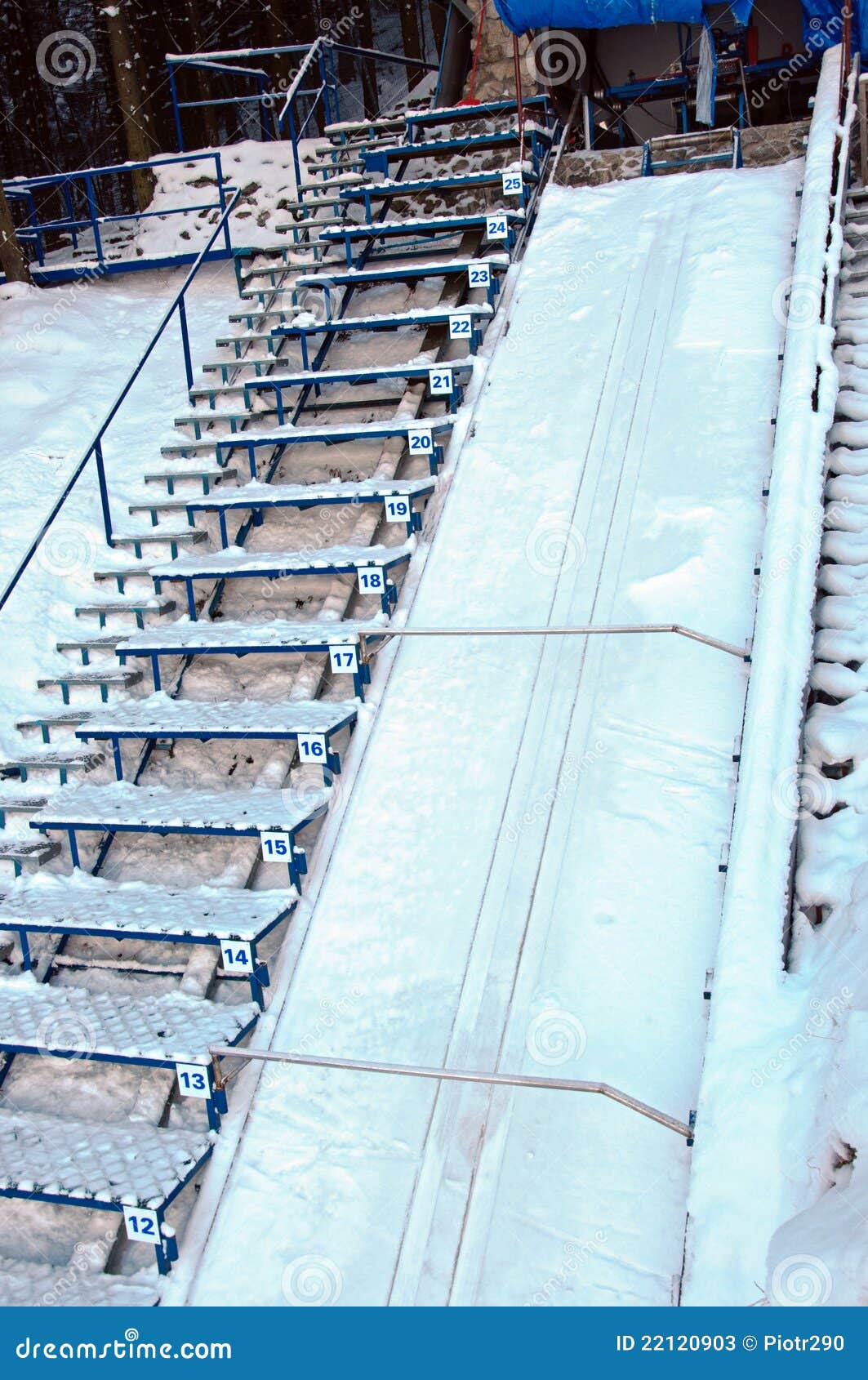 Photo of ski jump stairs stock image. Image of cold, slope - 22120903