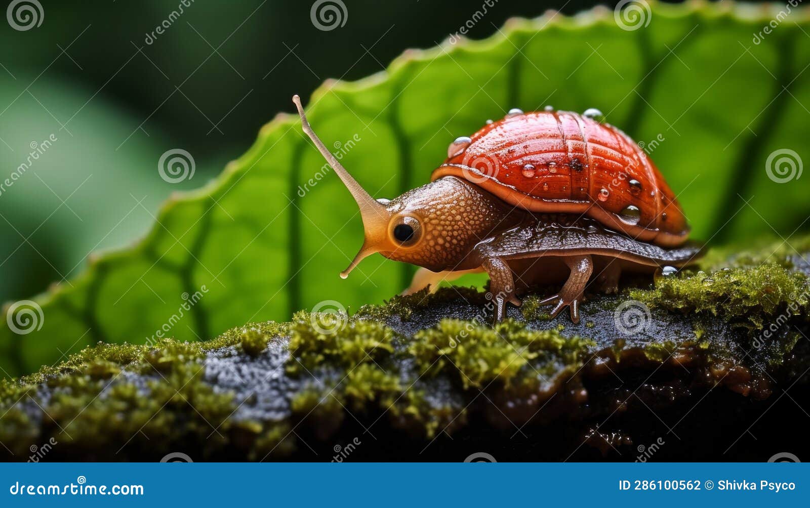 Photo of a Slug on a Leaf Generative AI Stock Illustration ...
