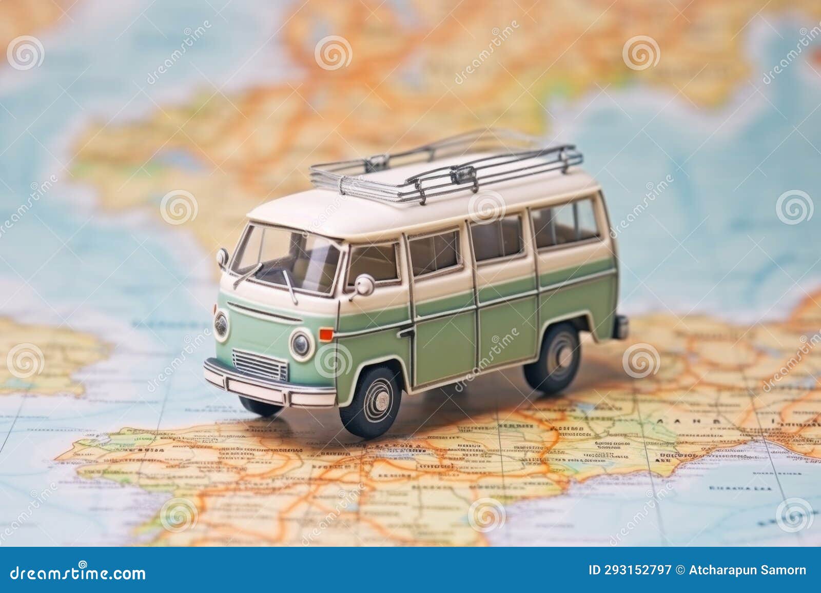 Photo of Small Van Car Model on the Map Paper Stock Image - Image of ...