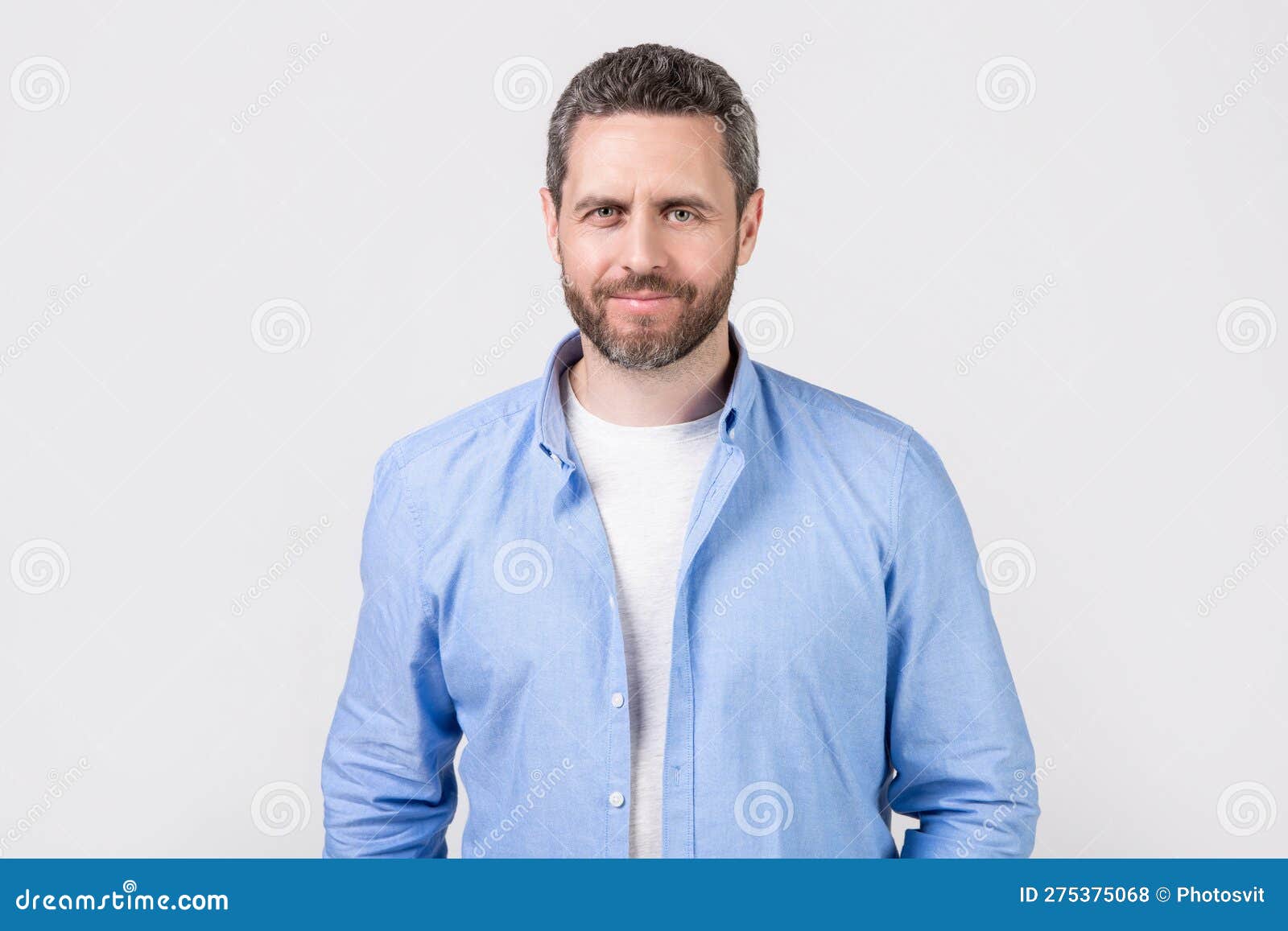 Photo Of Smiling Mature Man With Stubble Mature Man With Stubble
