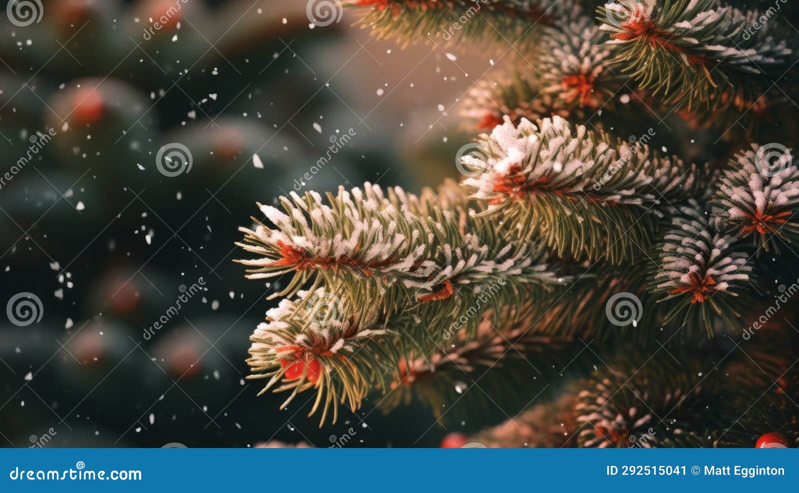 Photo of a Snow-covered Pine Tree Up Close Stock Illustration ...