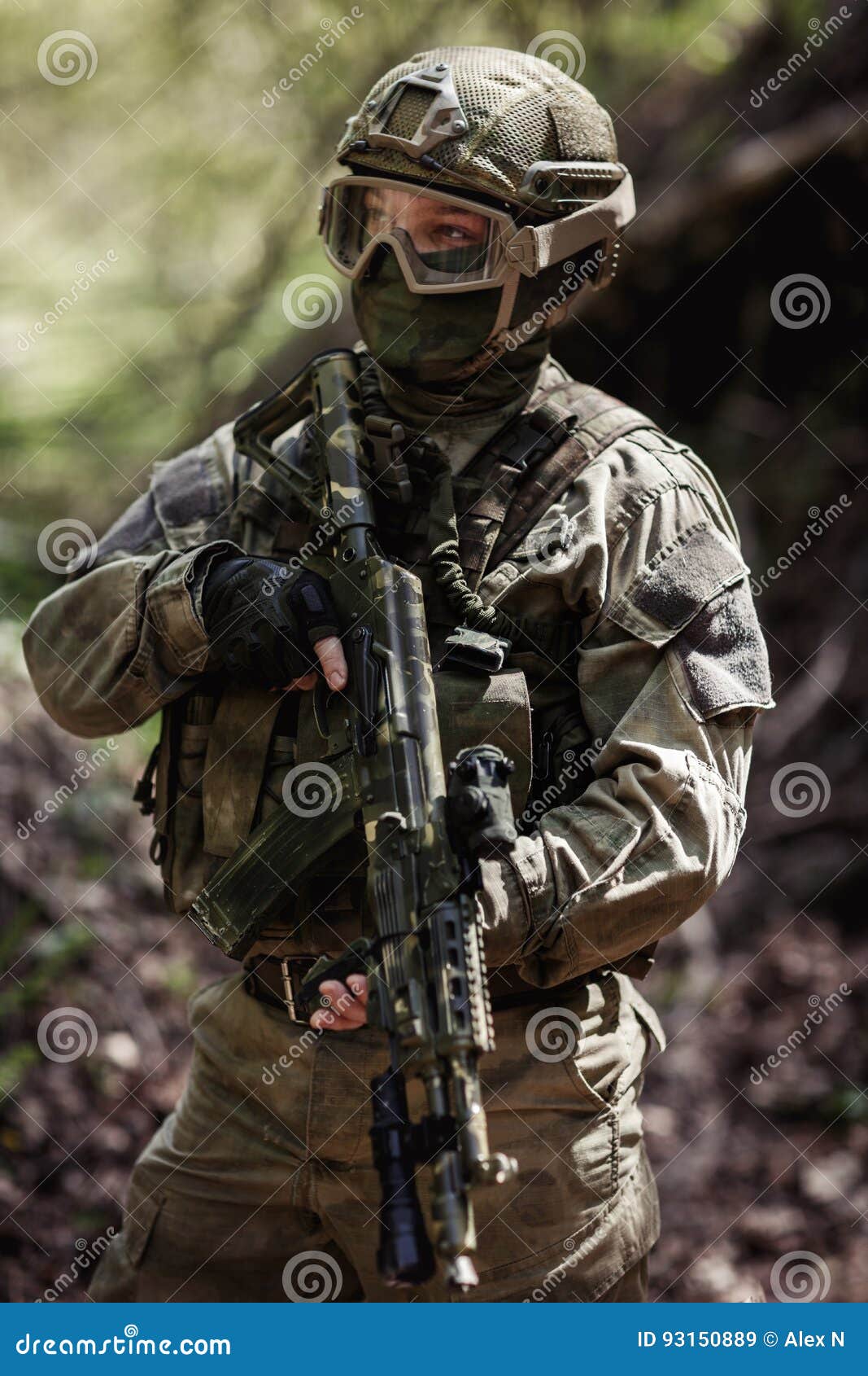 Photo of soldier with gun stock image. Image of adult - 93150889
