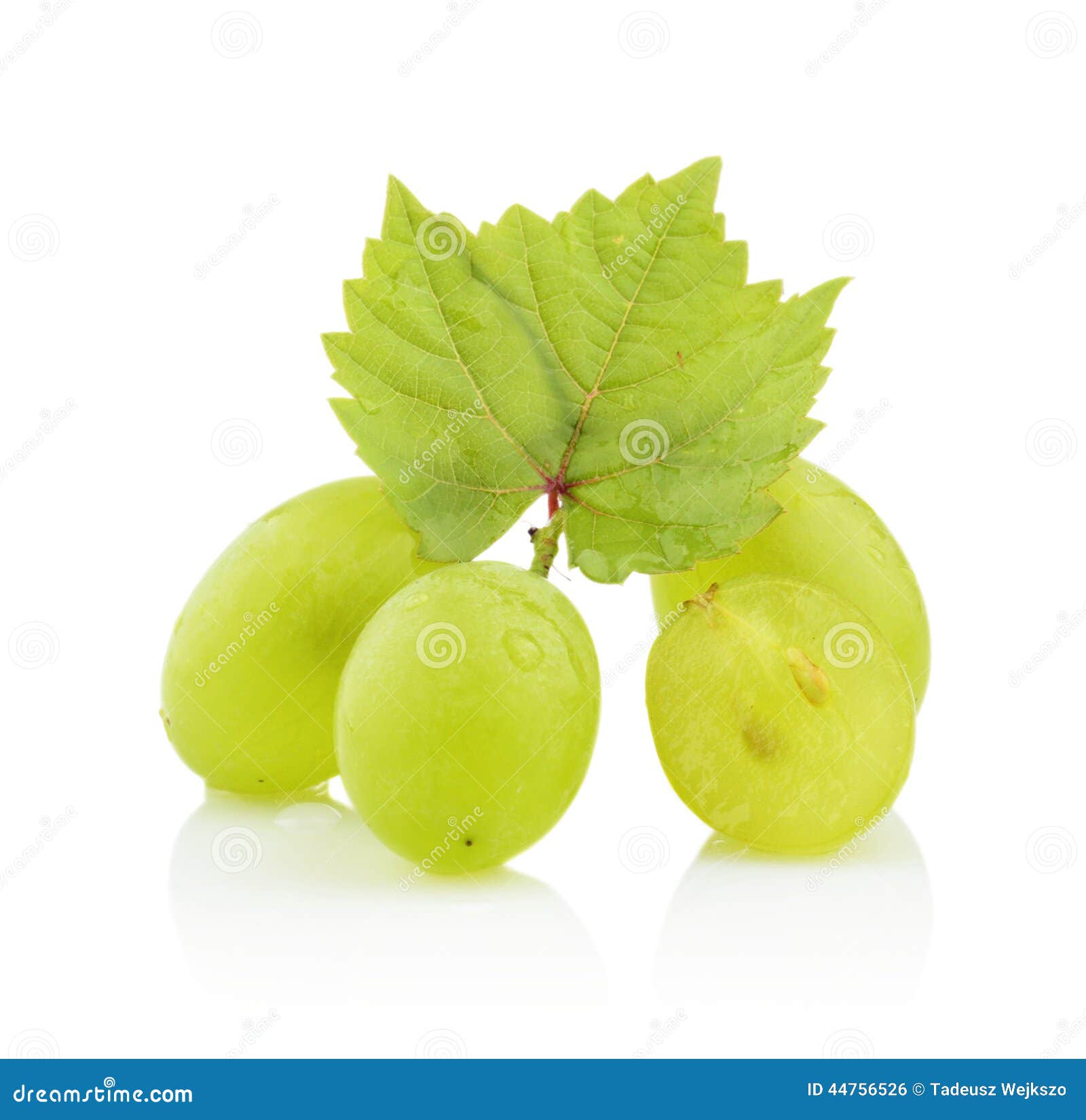 Photo of Some Grapes with Leaves Isolated on White Stock Photo - Image ...