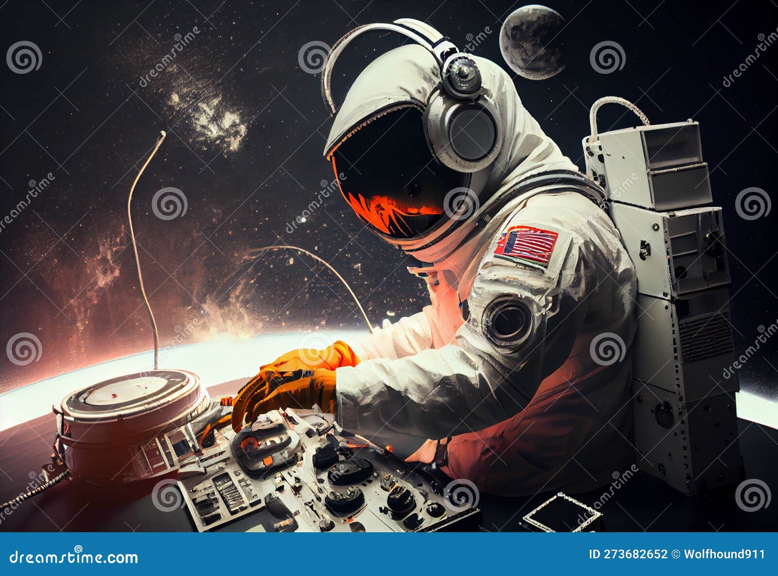 Photo of Spaceman Djing . Generate Ai Stock Illustration - Illustration ...