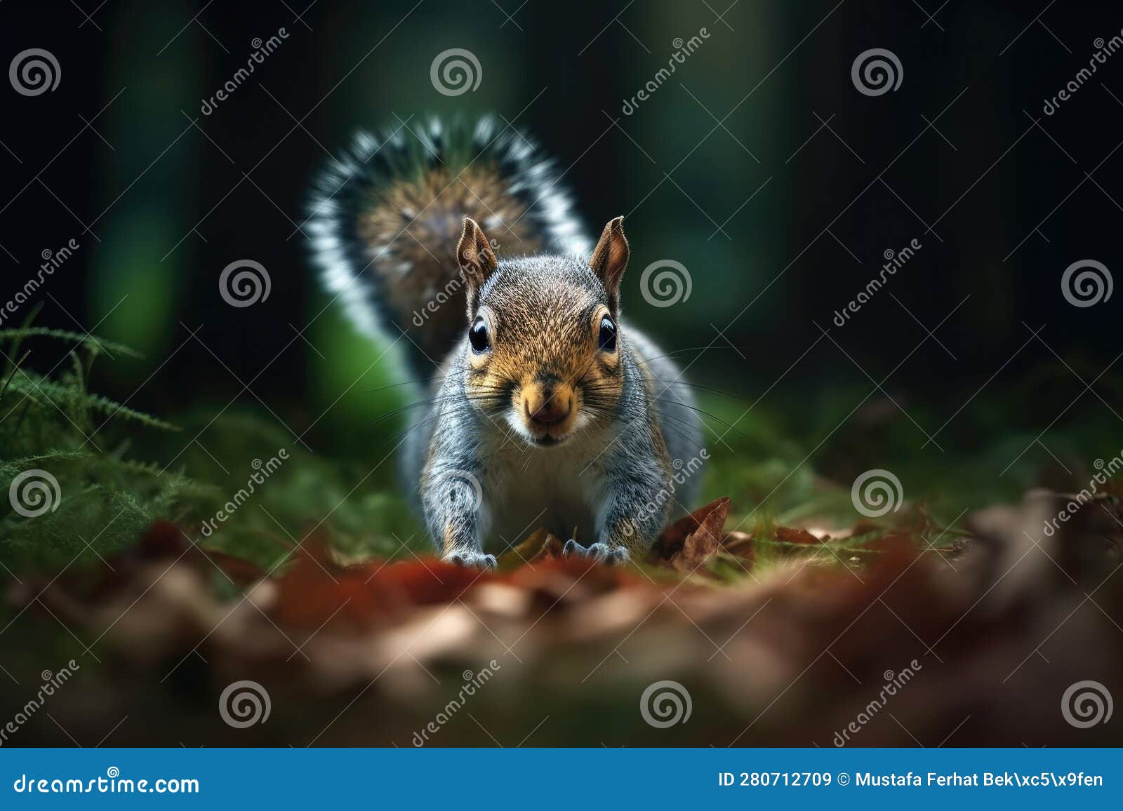 Photo of a Squirrel Walking on a Tree Branch. Generative AI Stock ...