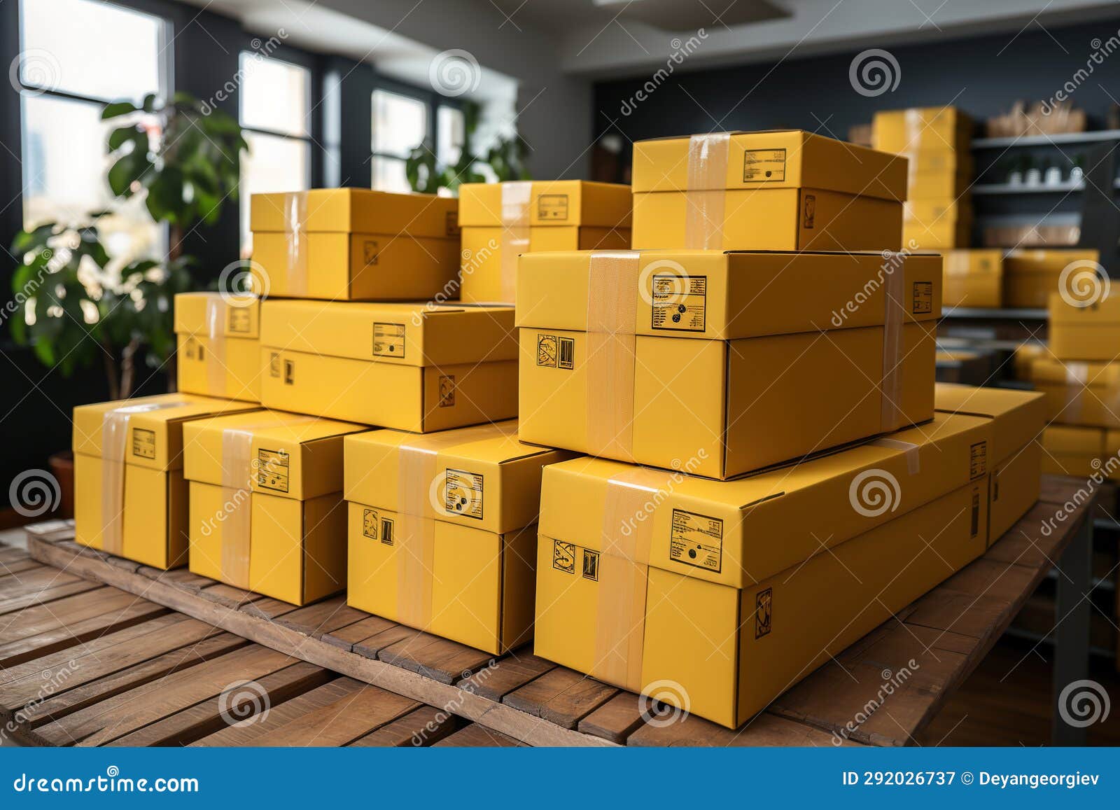 Photo of a Stack of Boxes Neatly Arranged on Top of Each Other Stock ...