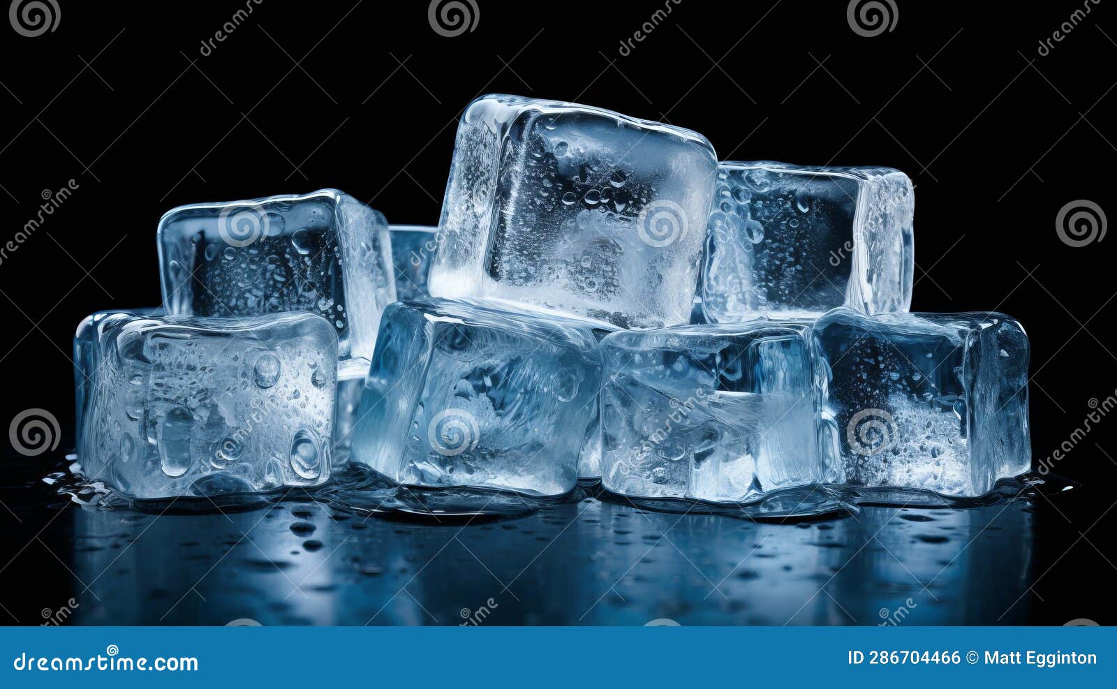 Photo of a Stack of Ice Cubes on a Tabletop Stock Illustration ...