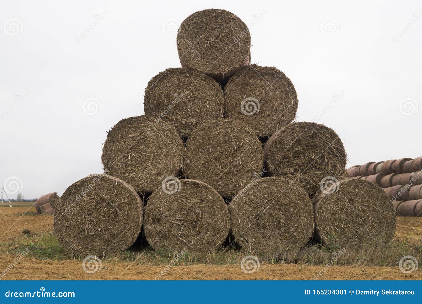 Stack of Straw Bales Circular Shape Stock Image - Image of industry ...