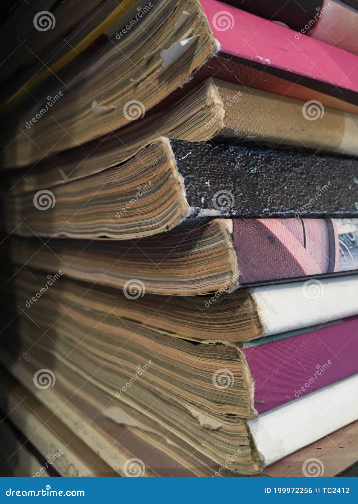 Photo of stacked magazines stock photo. Image of paper - 199972256