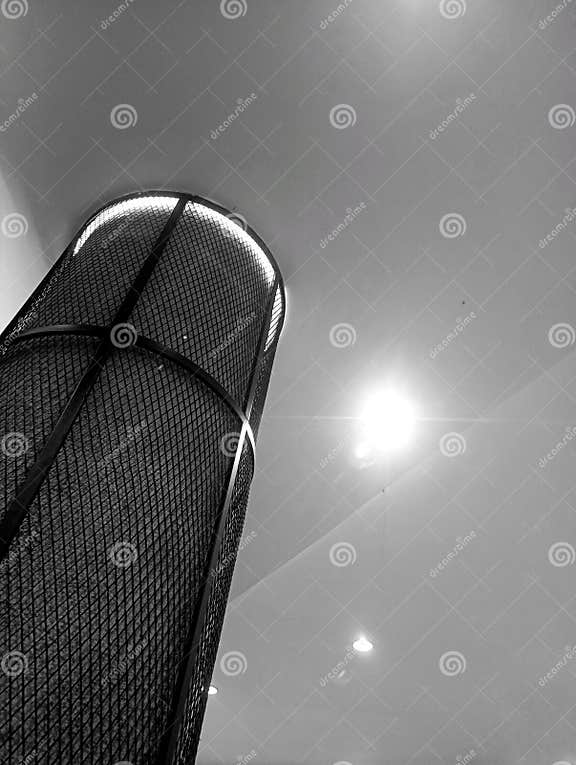 A Photo of a Structural Pole with Wire Mesh Surrounding the Pole in ...