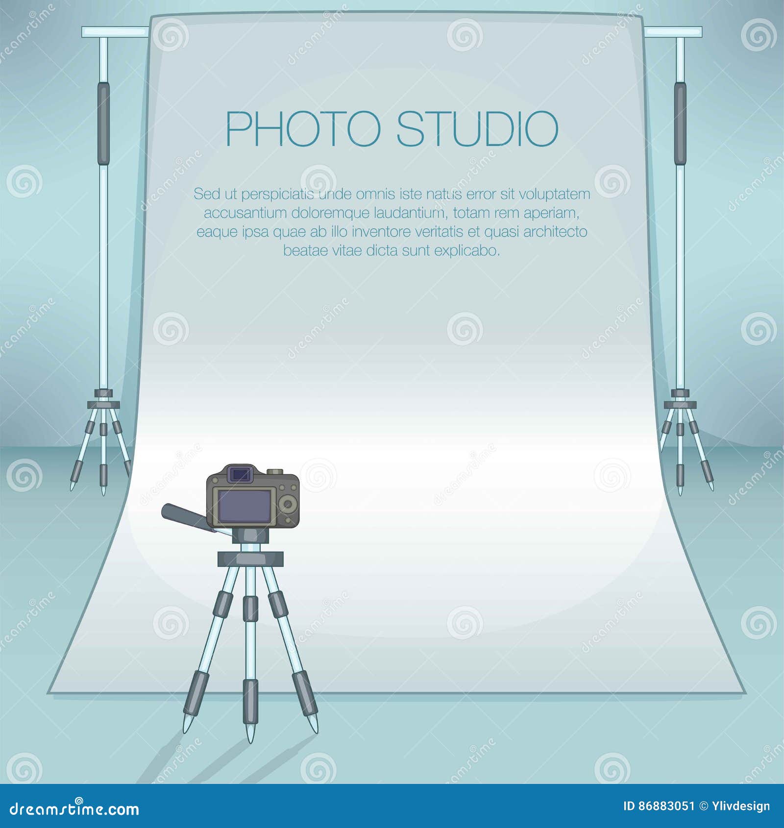 Photo Studio Concept, Cartoon Style Stock Vector - Illustration of ...