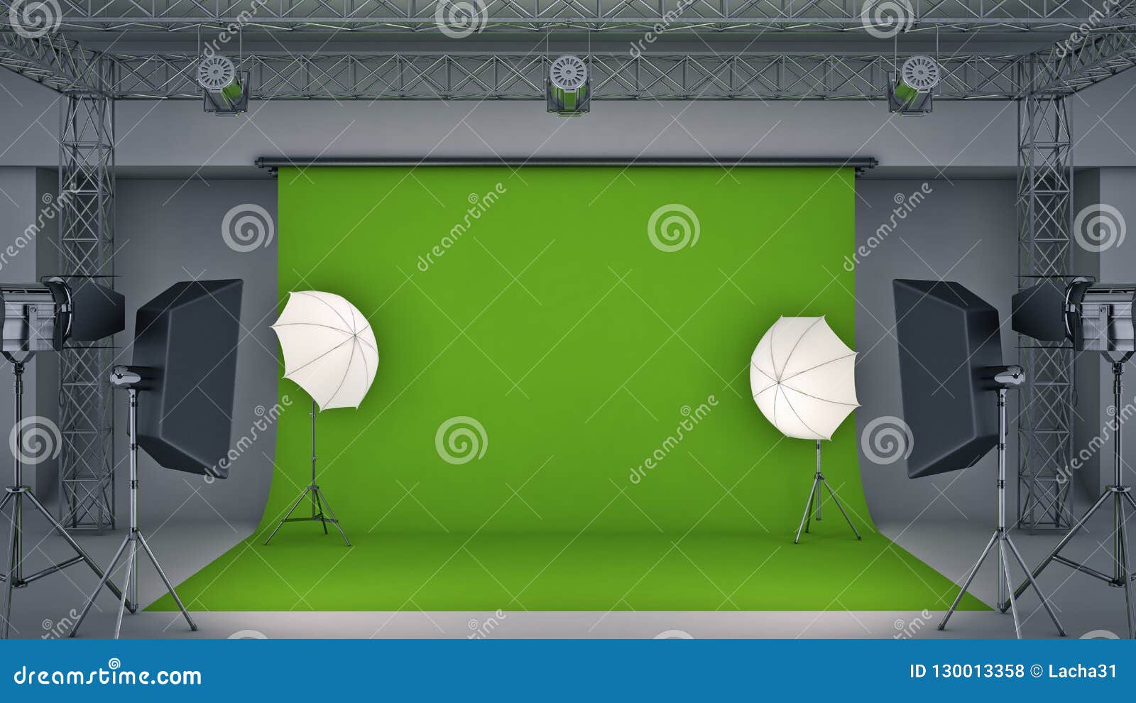 Photo studio. 3d rendering stock illustration. Illustration of front ...
