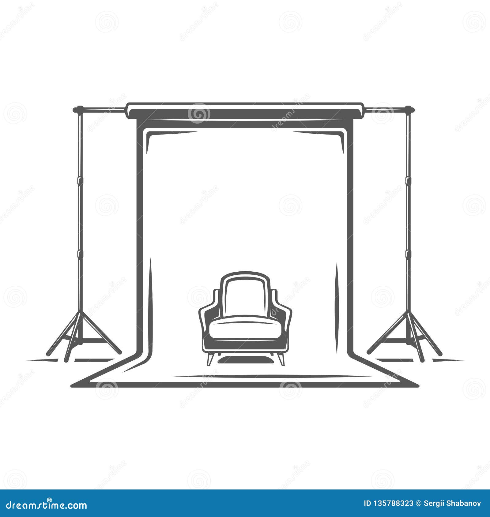 Photo Studio Element Isolated on White Background Stock Vector ...