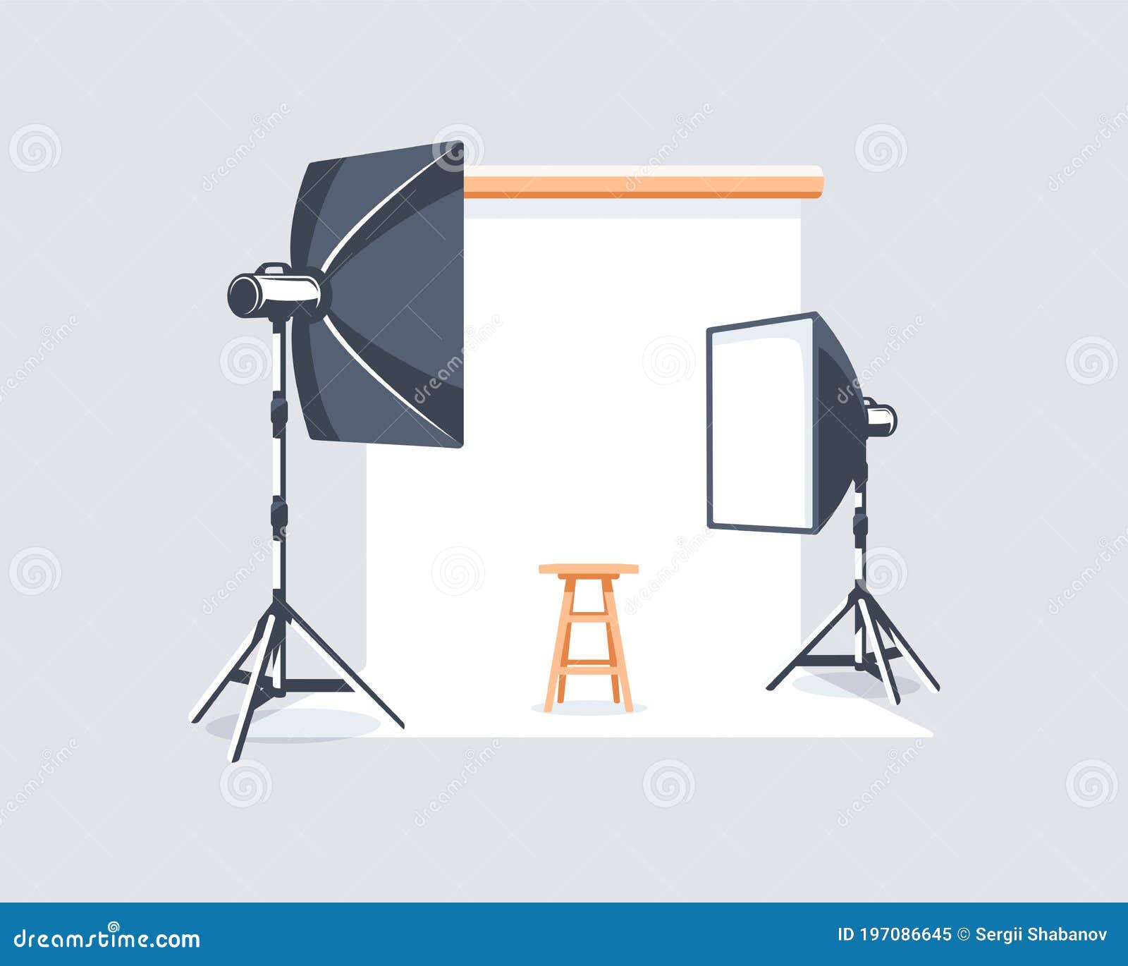 Photo Studio Element Isolated on White Background Stock Vector ...