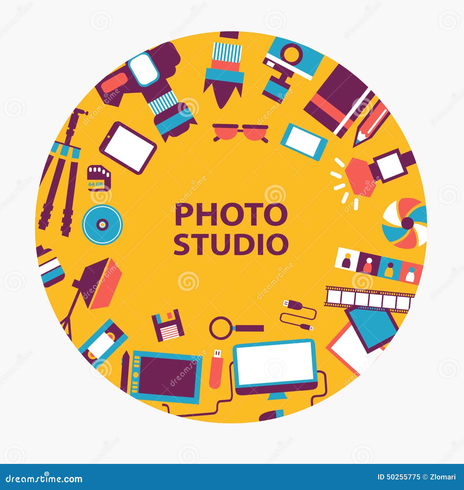 Photo studio emblem stock vector. Illustration of photographer - 50255775