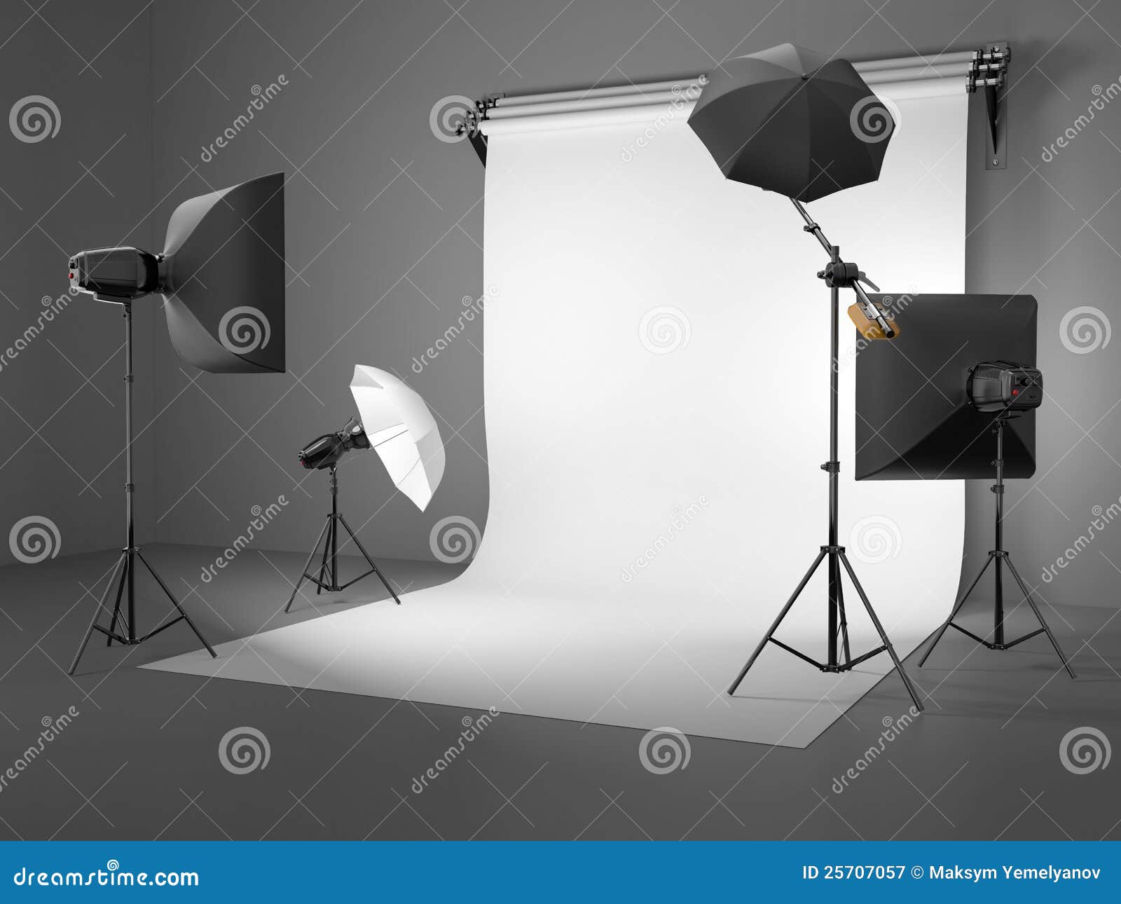 Photo Studio Equipment. Space for Text Stock Illustration ...
