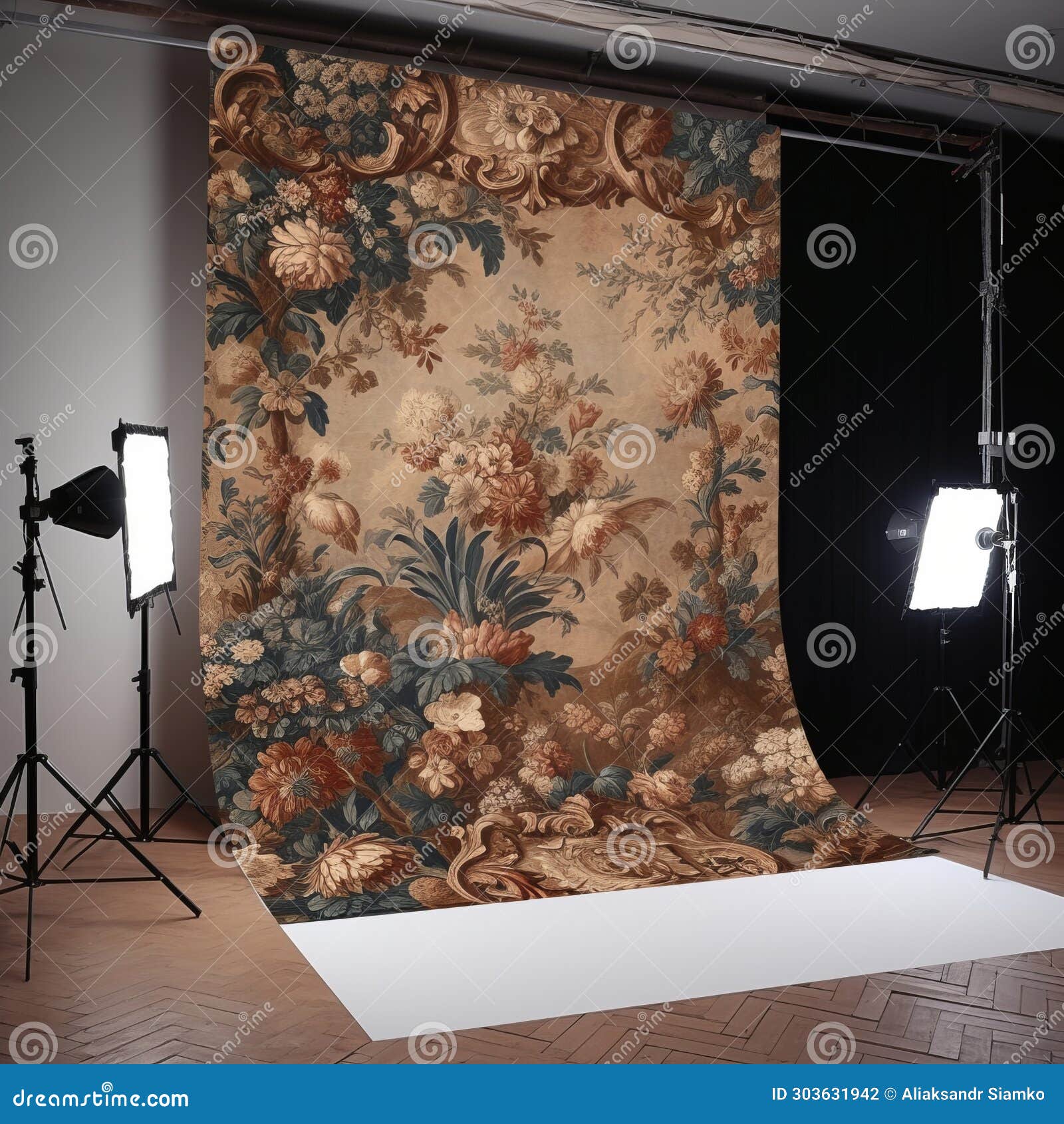 A Photo Studio with a Floral Backdrop Stock Photo - Image of creativity ...