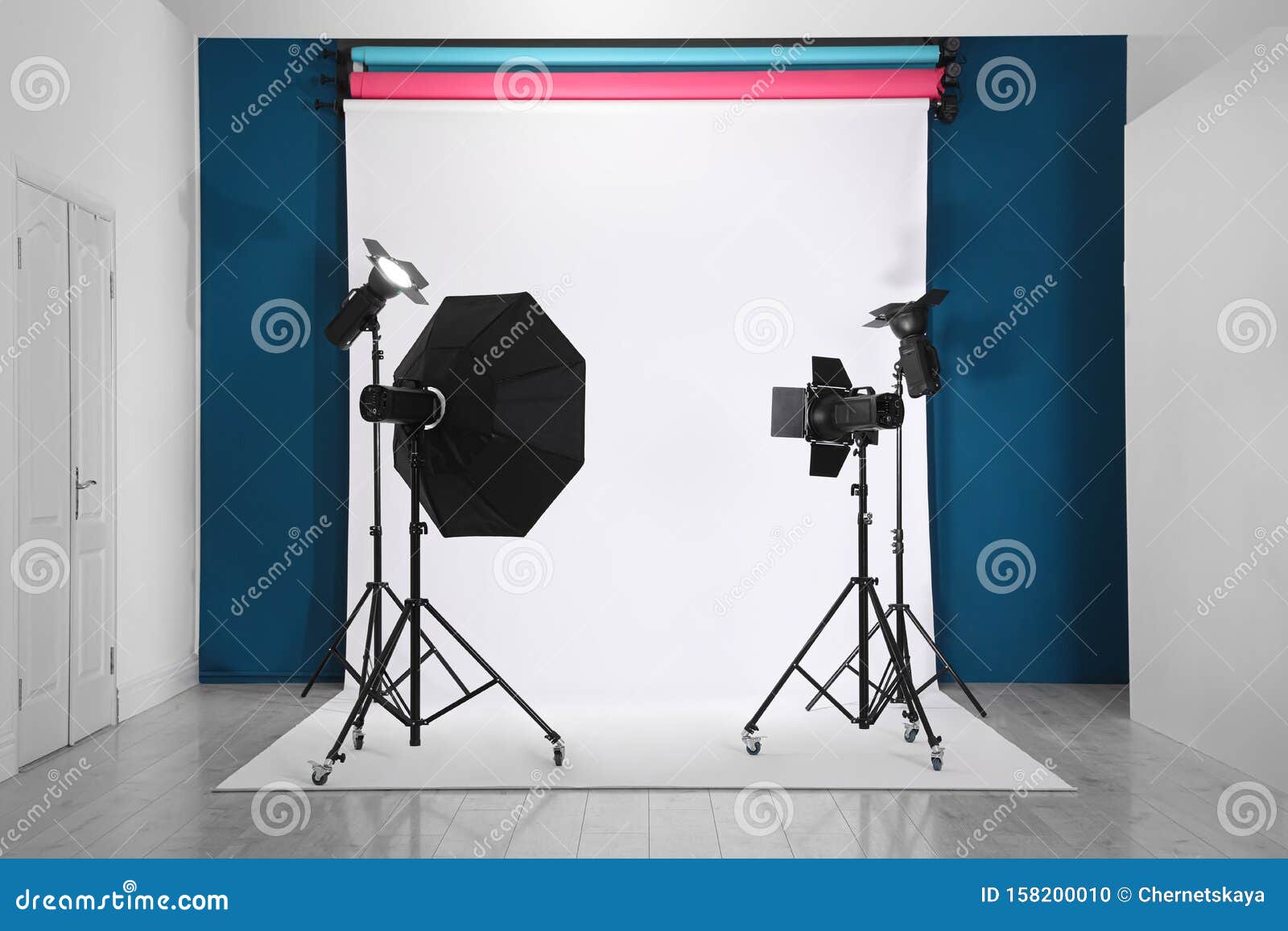Photo Studio Interior with Set of Equipment Stock Photo - Image of ...