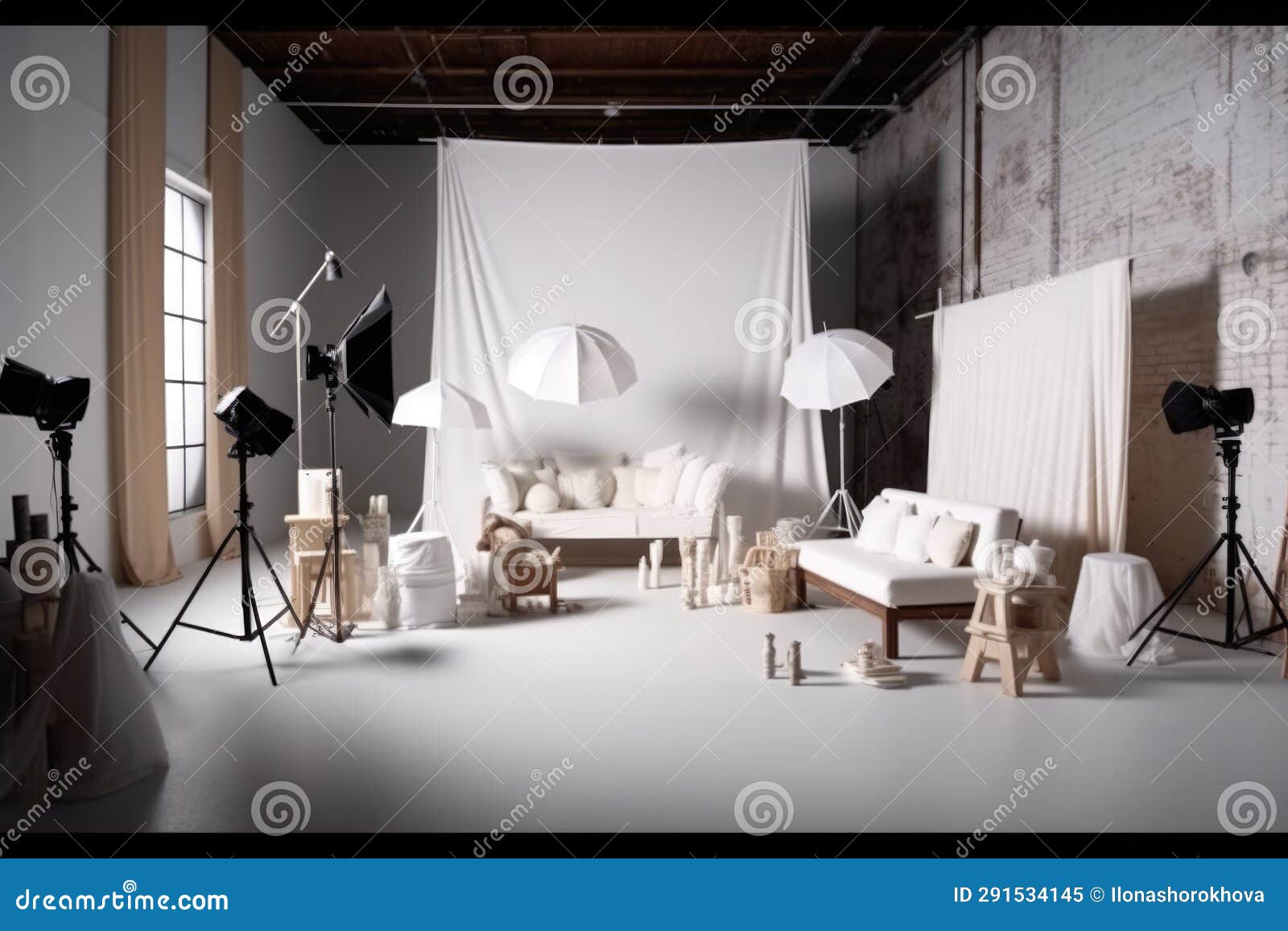 Photo Studio Interior with Professional Equipment and Workplace in ...