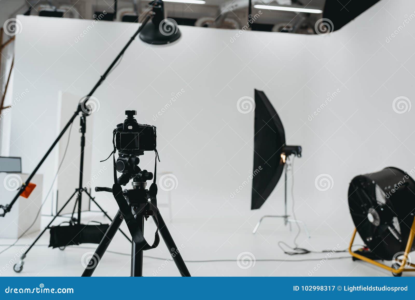 Photo Studio with Lighting Equipment Stock Image - Image of digitally ...