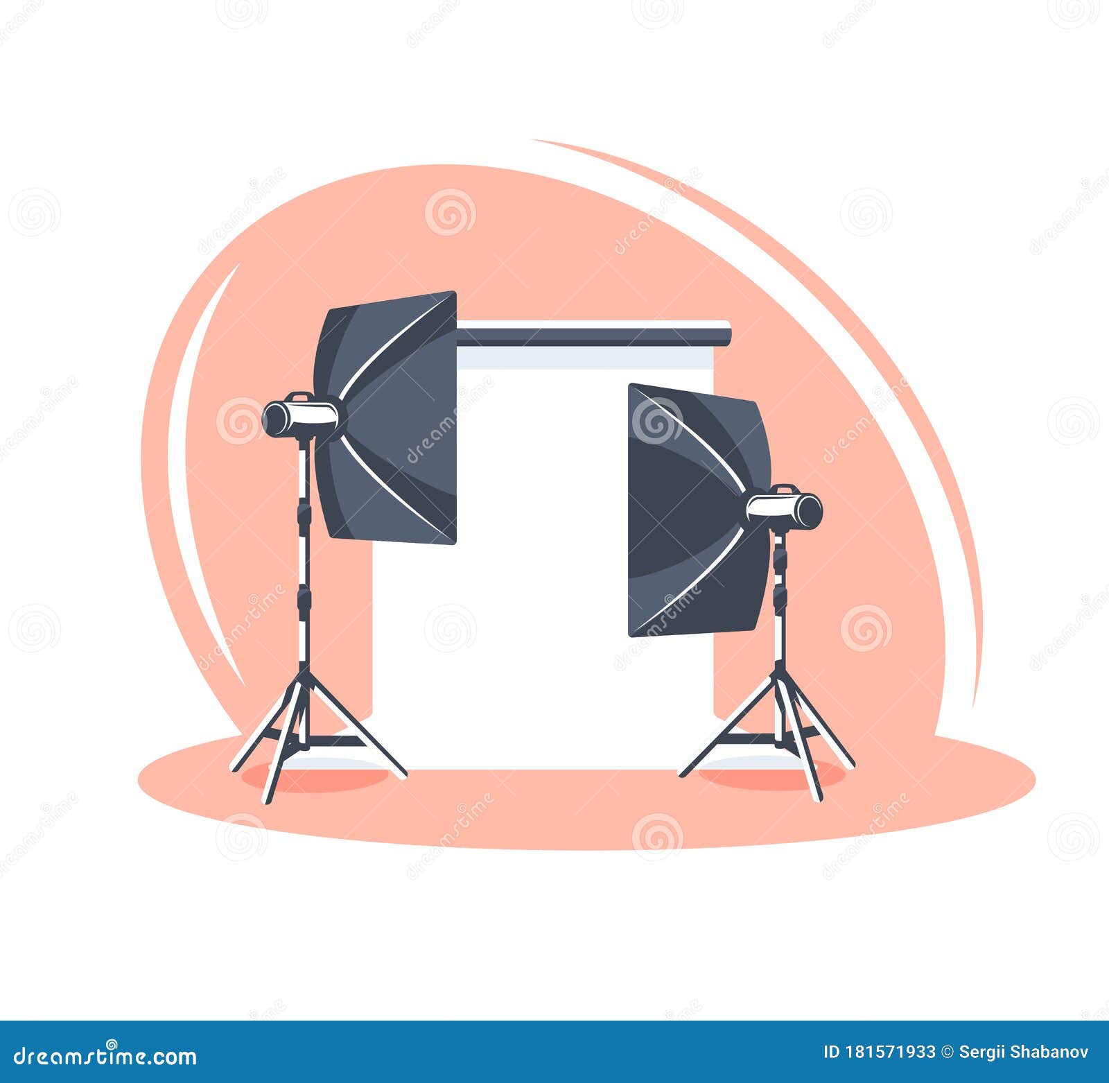 Photo Studio Scene Isolated on White Background Stock Vector ...