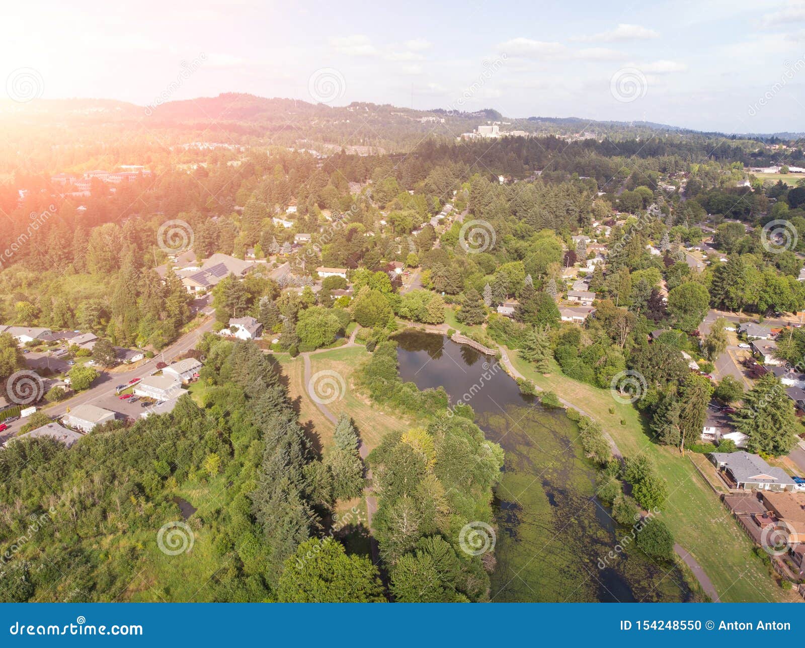 Photo of the Suburb from a Height, Drone, Landscape Background Stock ...