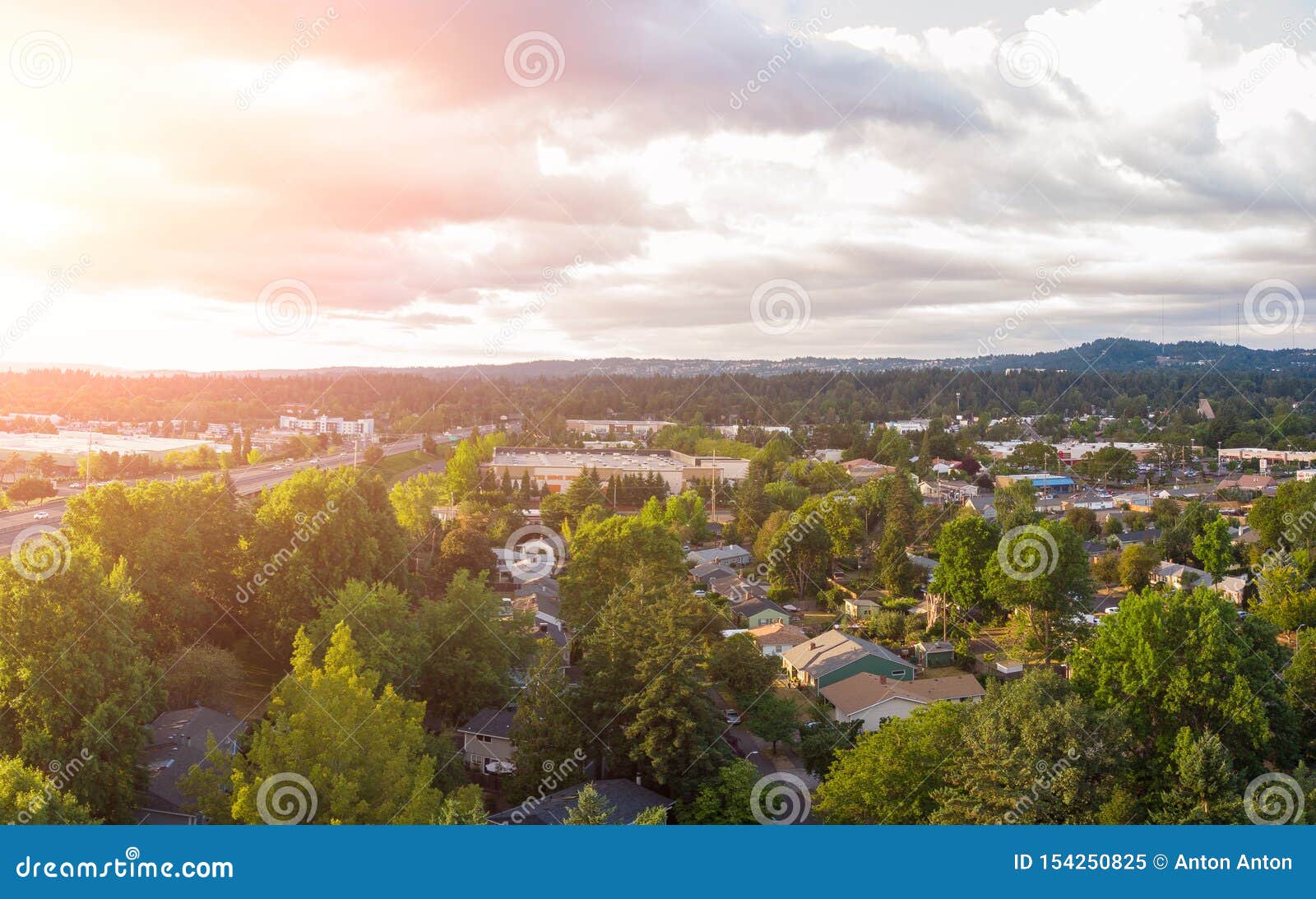 Photo of the Suburb from a Height, Drone, Landscape Background Stock ...