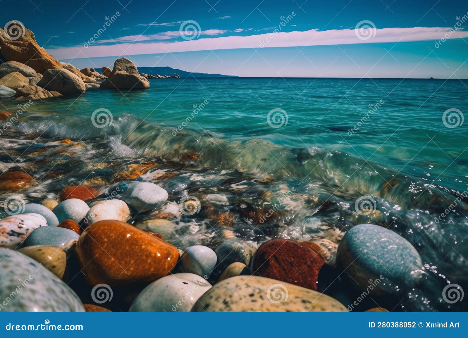 Summer Beach Background with Stone and Rock Ai Generated Stock ...
