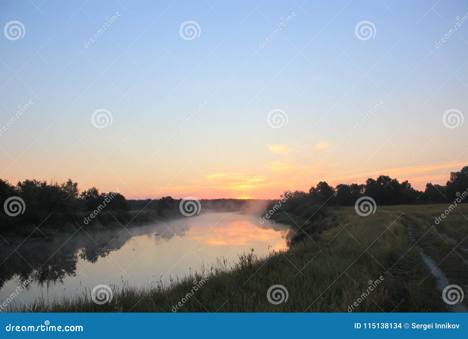 Photo 6. Sunrise Over the River. Reflection Stock Photo - Image of ...