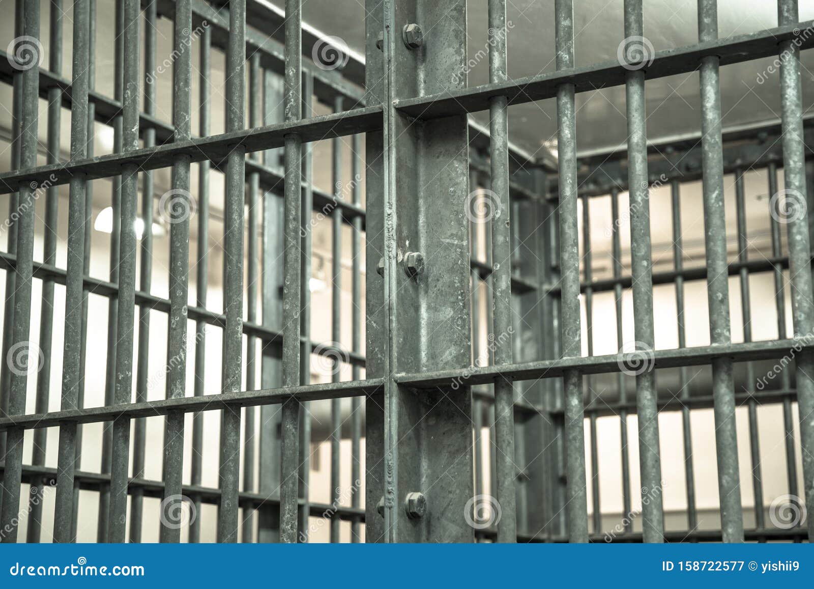 Looking Inside an Iron Cage Stock Image - Image of imprisonment ...