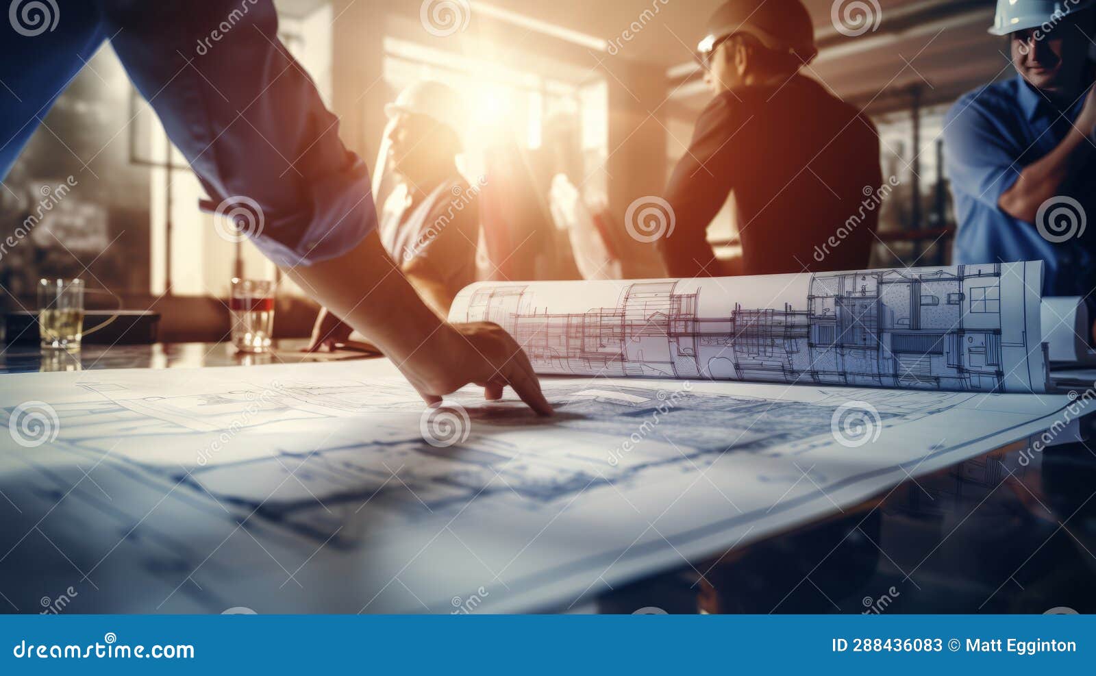 Photo of a Team Discussing a Blueprint for a Construction Project Stock ...