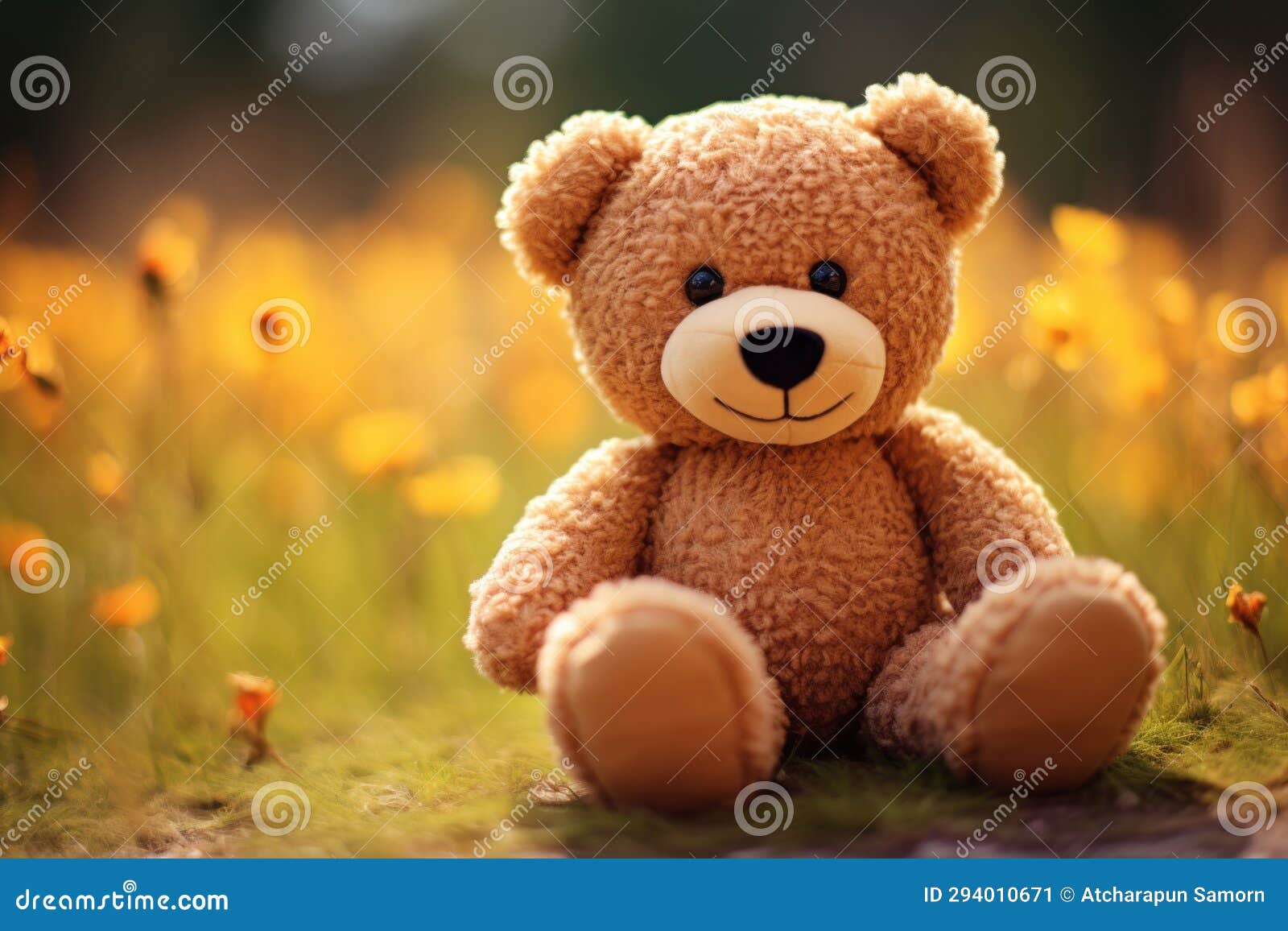 Photo of Teddy Bear Wearing a Cheerful Smile Stock Illustration ...