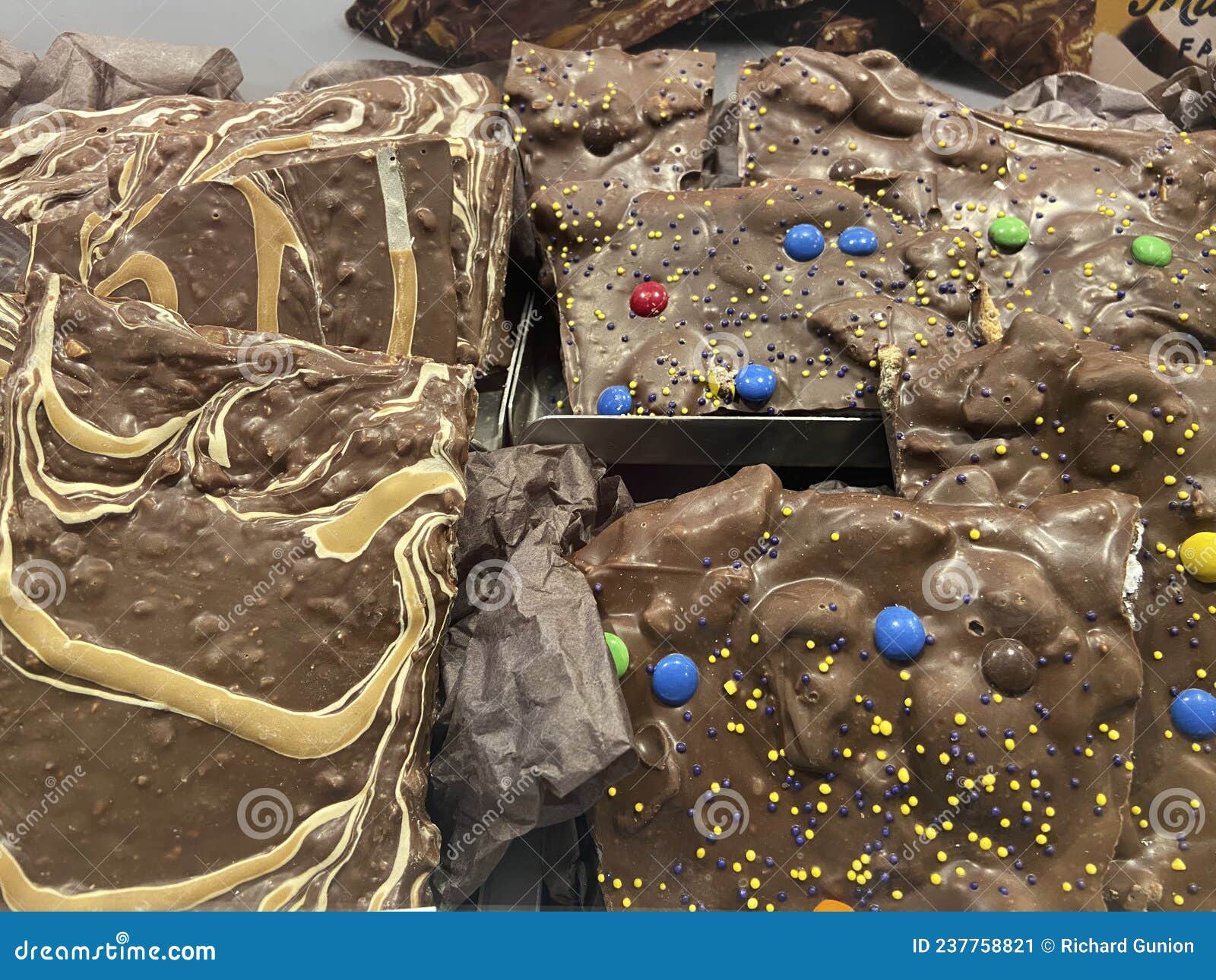 Tempting Chocolate Candy Display Stock Image - Image of brown, candy ...